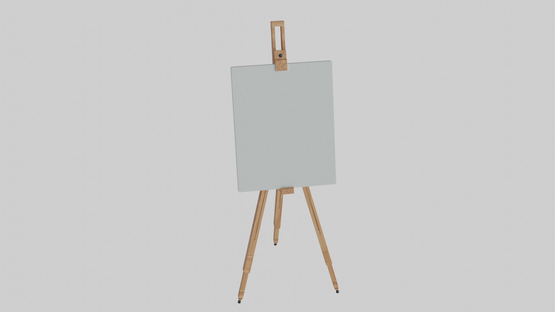 3D Wooden Easel And Canvas Model - TurboSquid 2281745