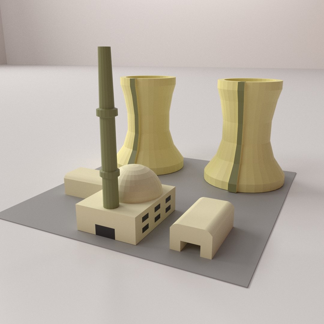 3D Nuclear Plant Model - TurboSquid 1718453