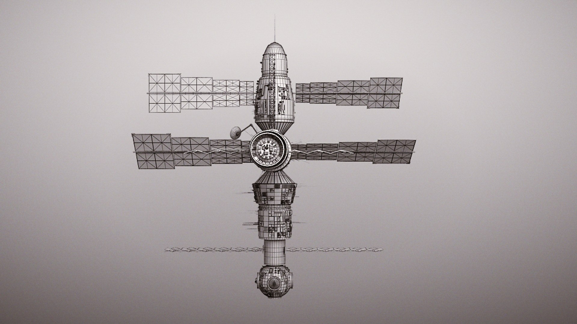 3d Satellite Mir Inspired