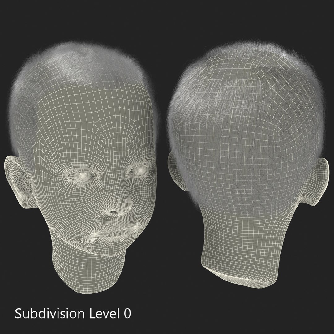 3d model of boy head version 2