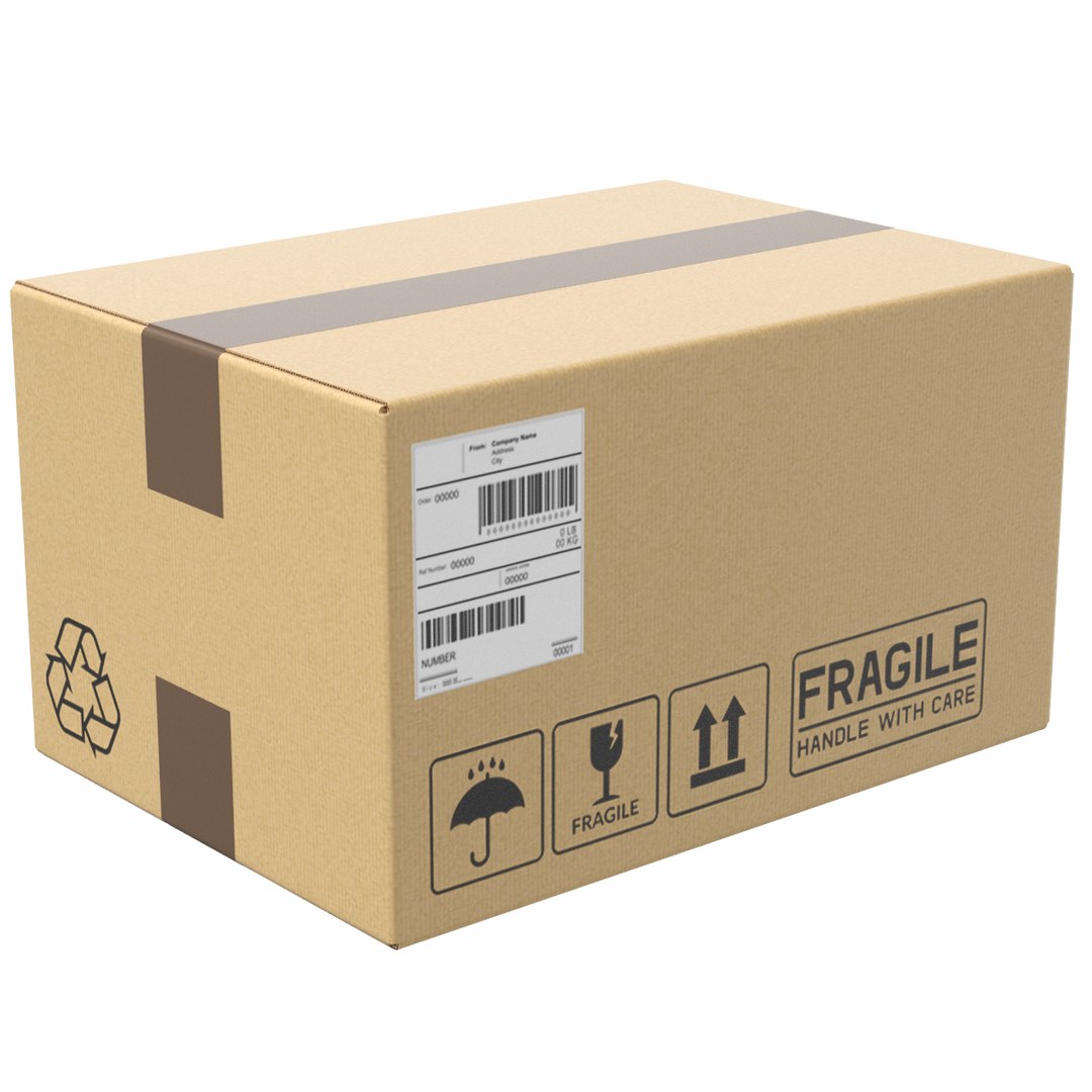 Detailed Cardboard Box 02 3D model - TurboSquid 2182555