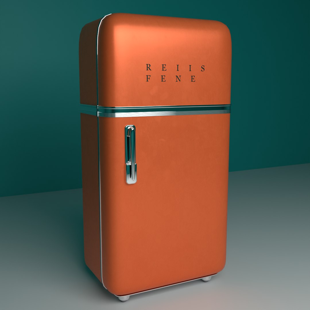 3D Modern Vintage Refrigerator Model - TurboSquid 2382467