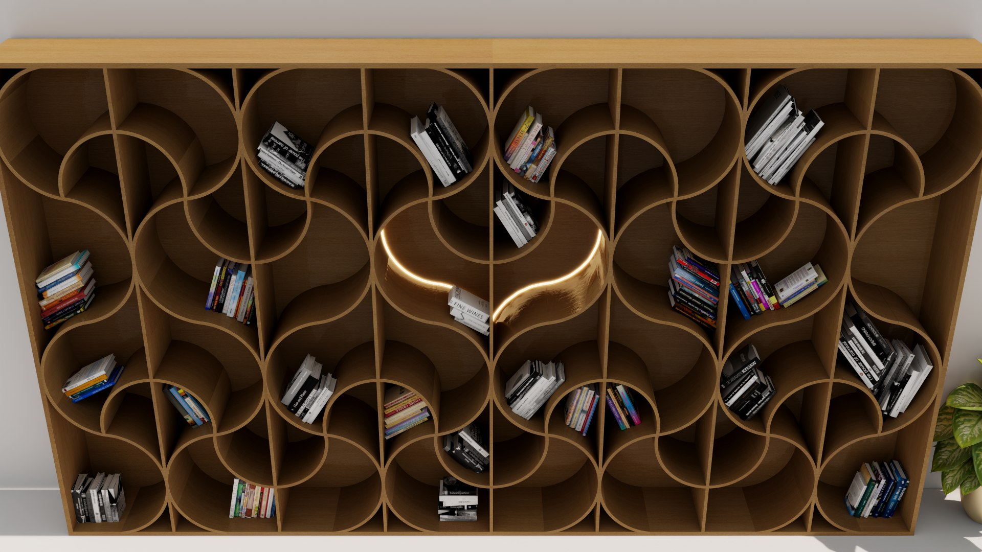 Arc shaped bookshelf 3D - TurboSquid 2109116