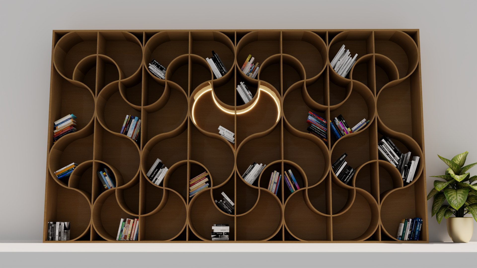 Arc shaped bookshelf 3D - TurboSquid 2109116
