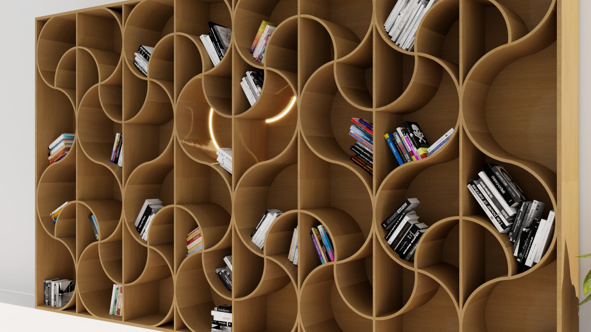 Arc shaped bookshelf 3D - TurboSquid 2109116