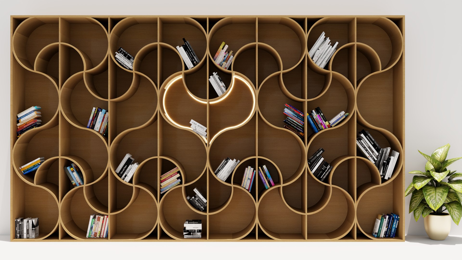 Arc shaped bookshelf 3D - TurboSquid 2109116
