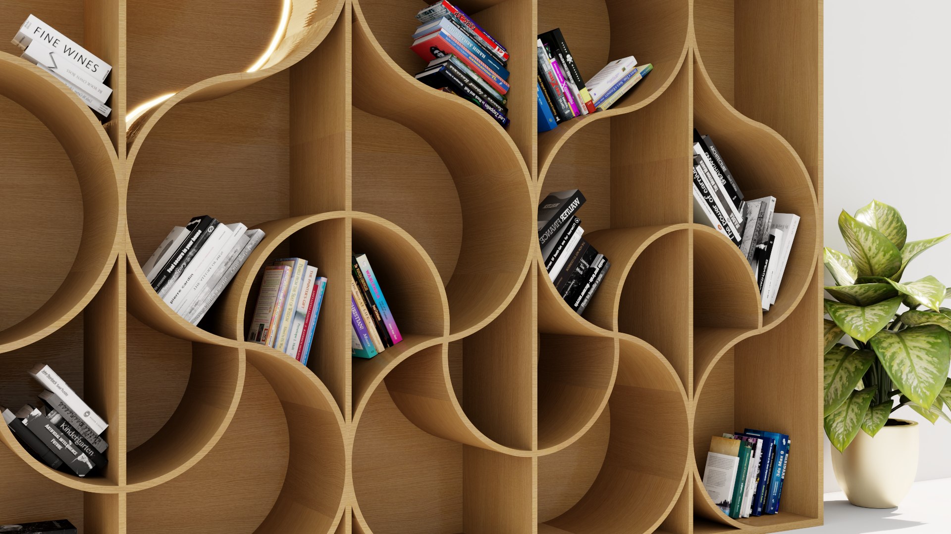 Arc shaped bookshelf 3D - TurboSquid 2109116