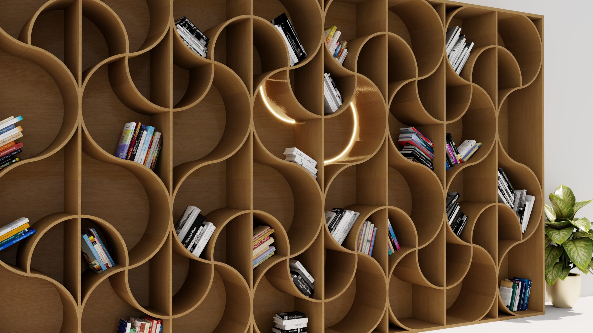 Arc shaped bookshelf 3D - TurboSquid 2109116