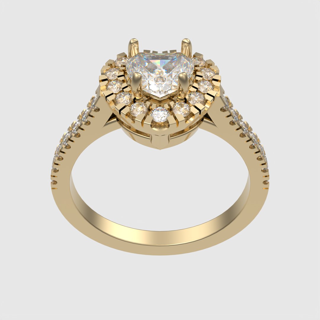 3D Heart-Shaped Halo Ring JDBCo - TurboSquid 2340938