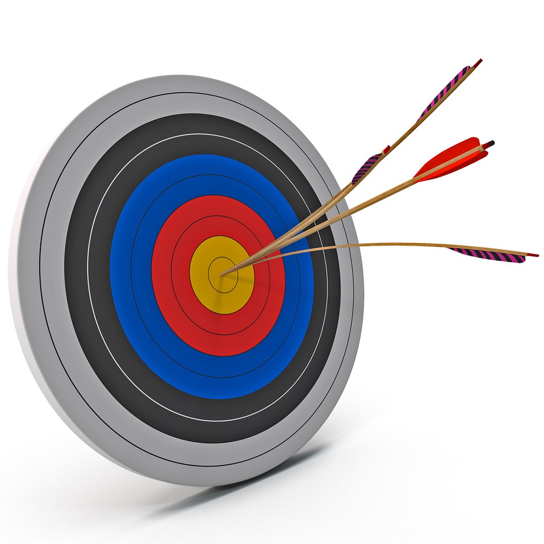 3d bulls eye split arrow