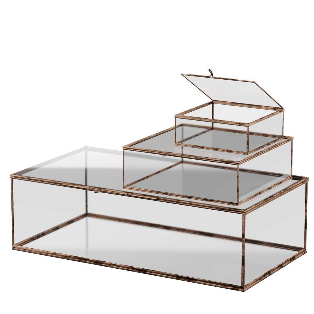 Set Boxes Glass 3 3D Model - TurboSquid 1395535