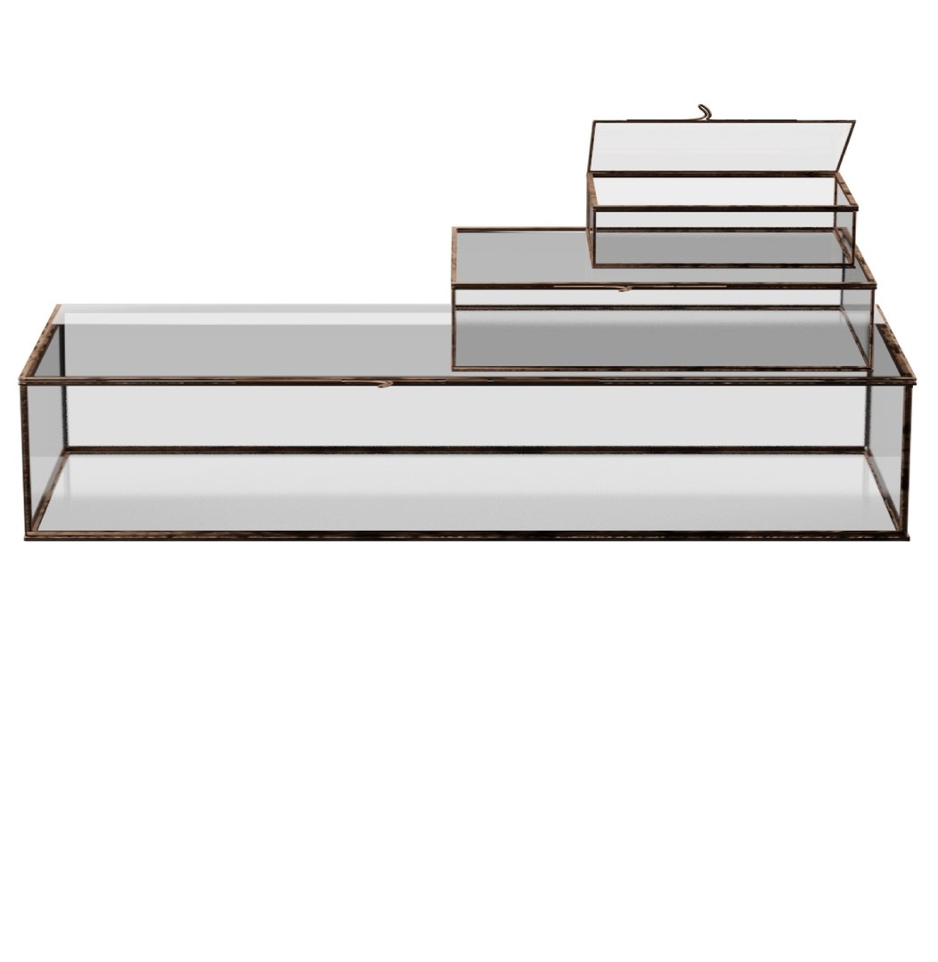 Set Boxes Glass 3 3D Model - TurboSquid 1395535