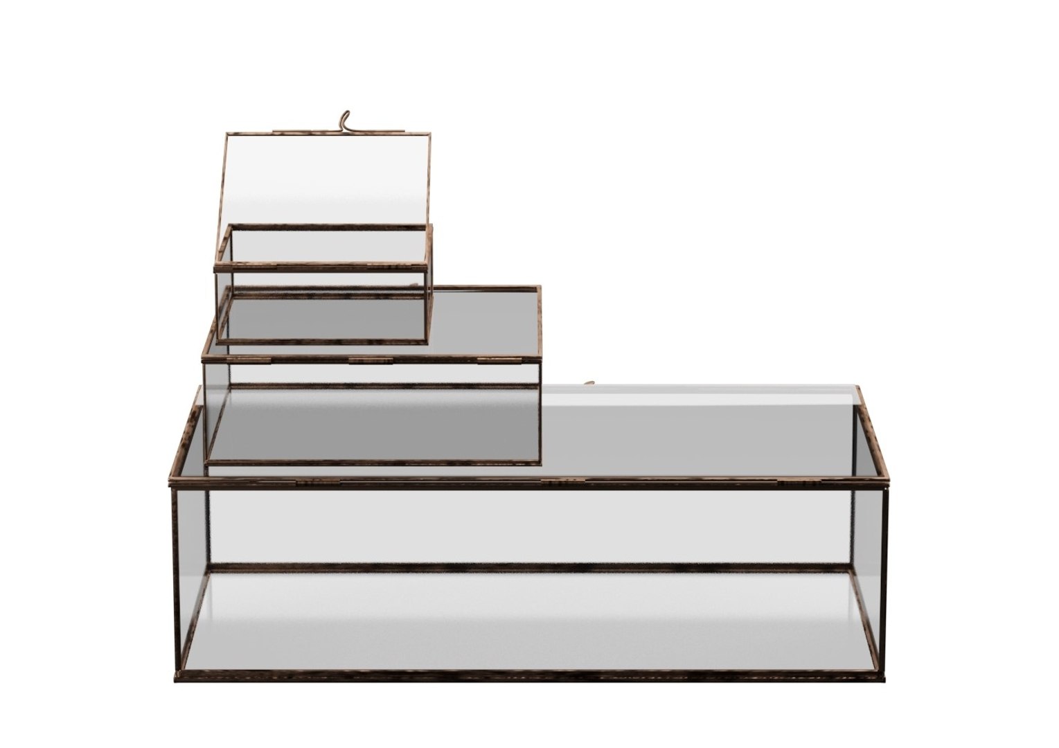 Set Boxes Glass 3 3D Model - TurboSquid 1395535