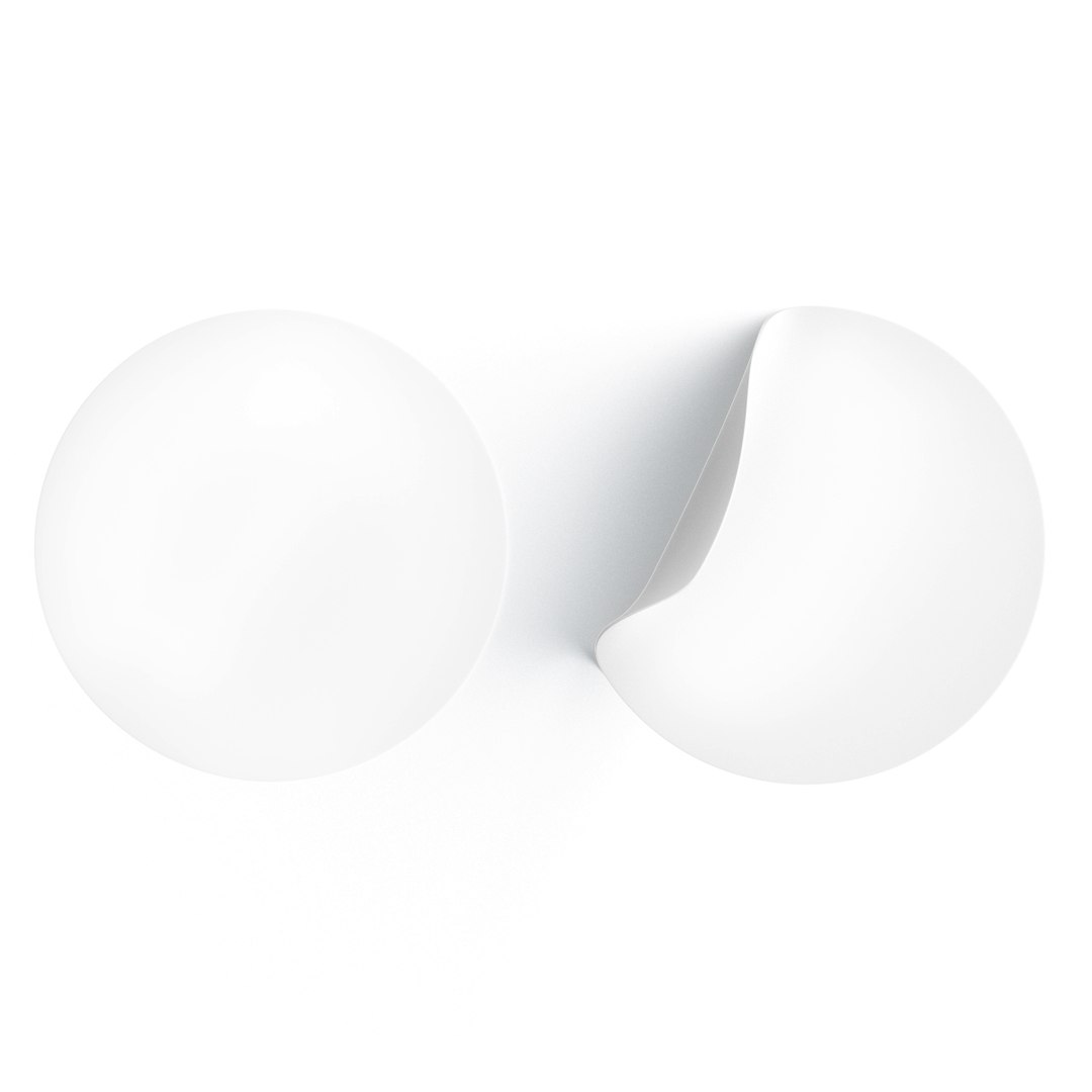 3D Model Two White Round Stickers - Smooth And Curved Sticky Labels ...