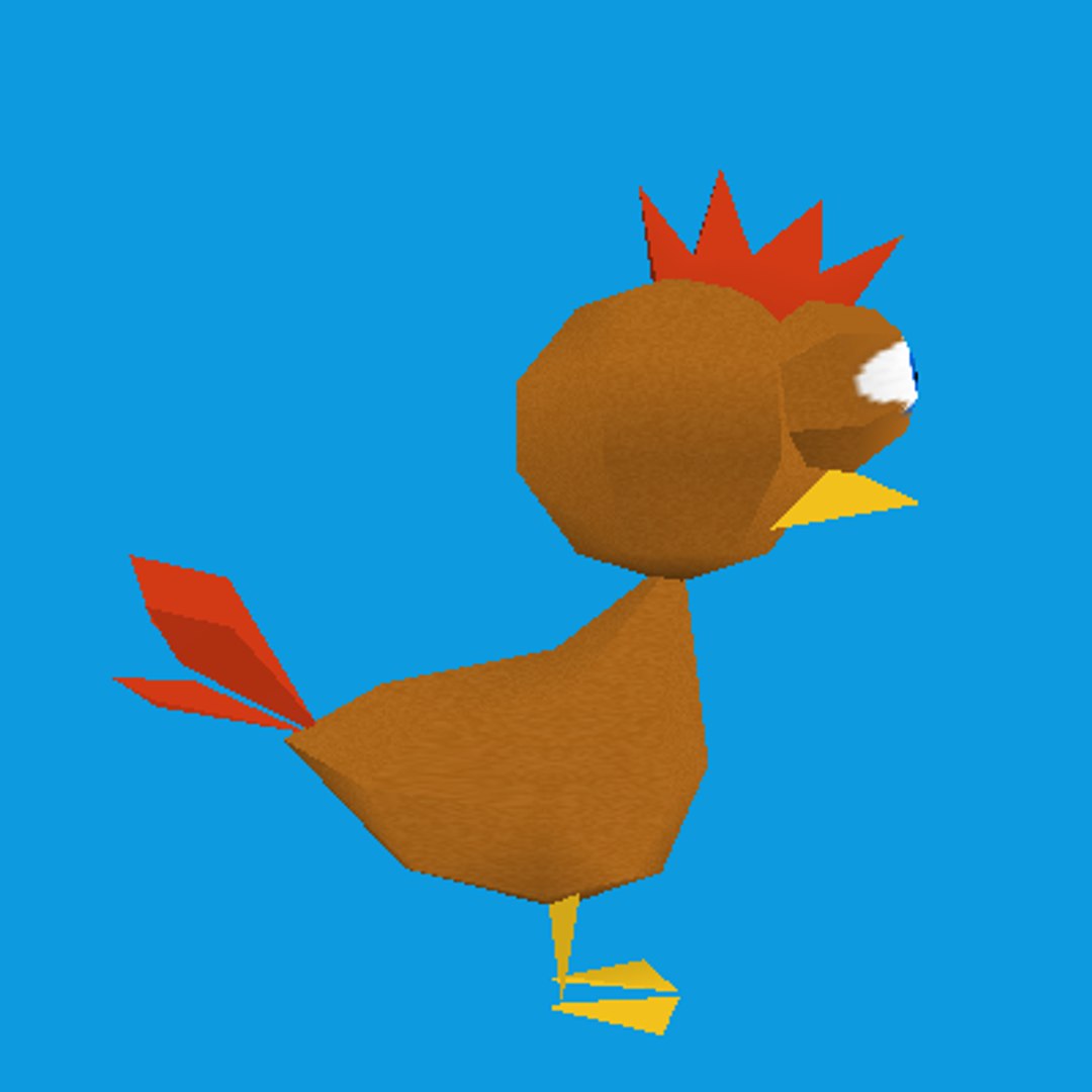 Funny Cartoon Chicken 3d Model