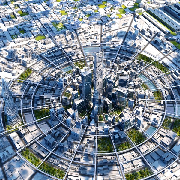 Futuristic city 3D model - TurboSquid 1375868