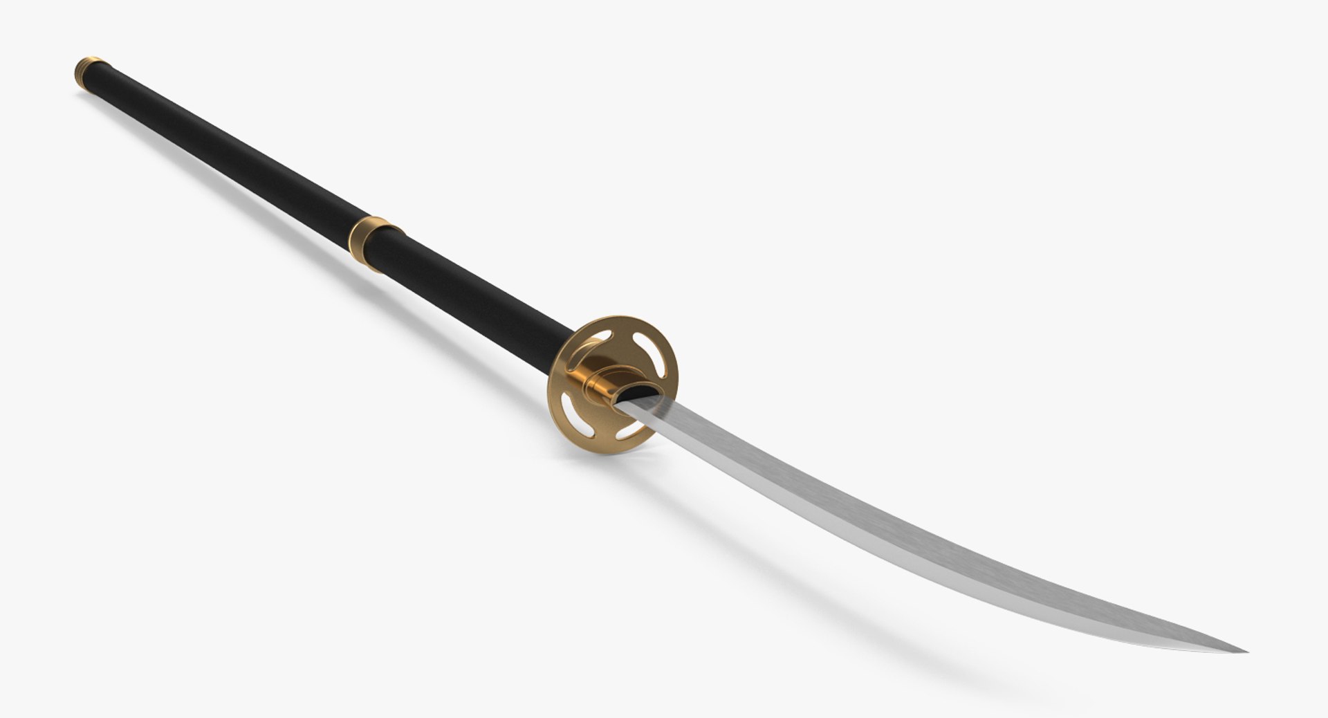 3d model naginata japanese pole weapon