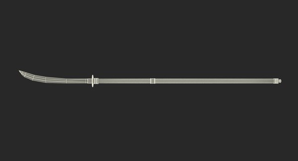 3d model naginata japanese pole weapon