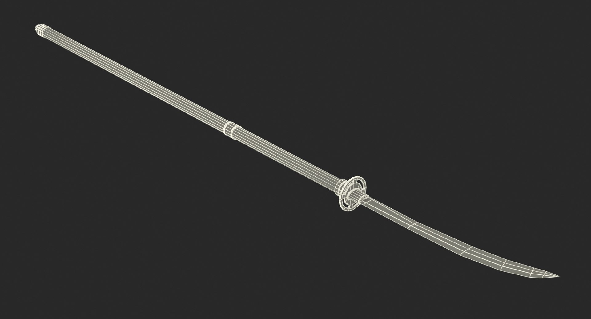 3d model naginata japanese pole weapon