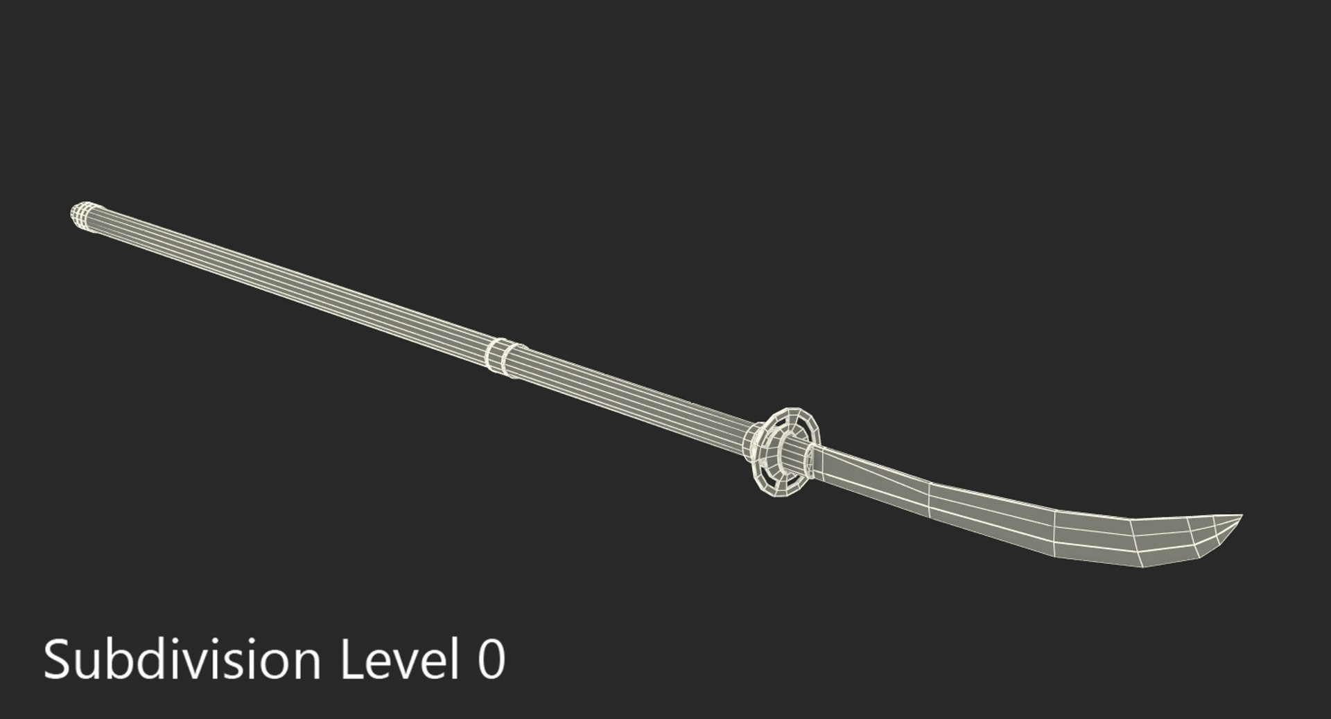 3d model naginata japanese pole weapon