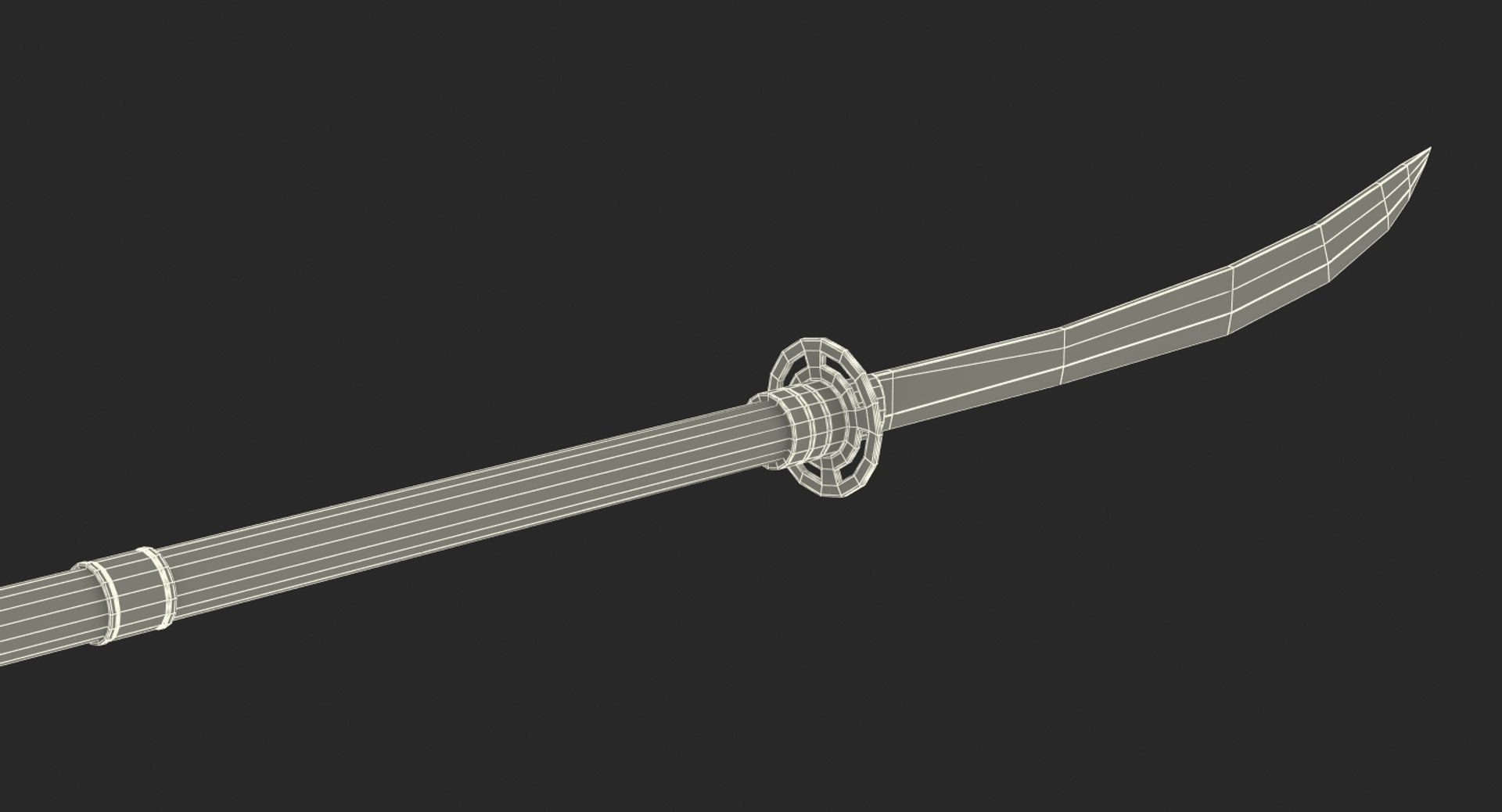 3d Model Naginata Japanese Pole Weapon