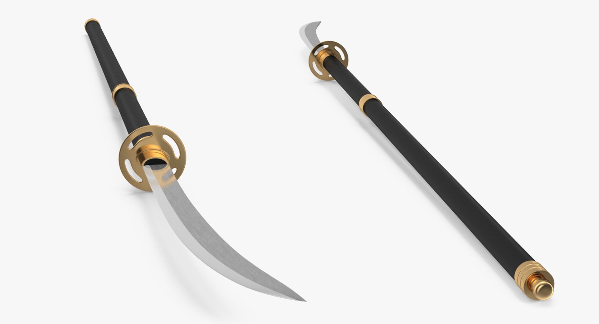 3d model naginata japanese pole weapon