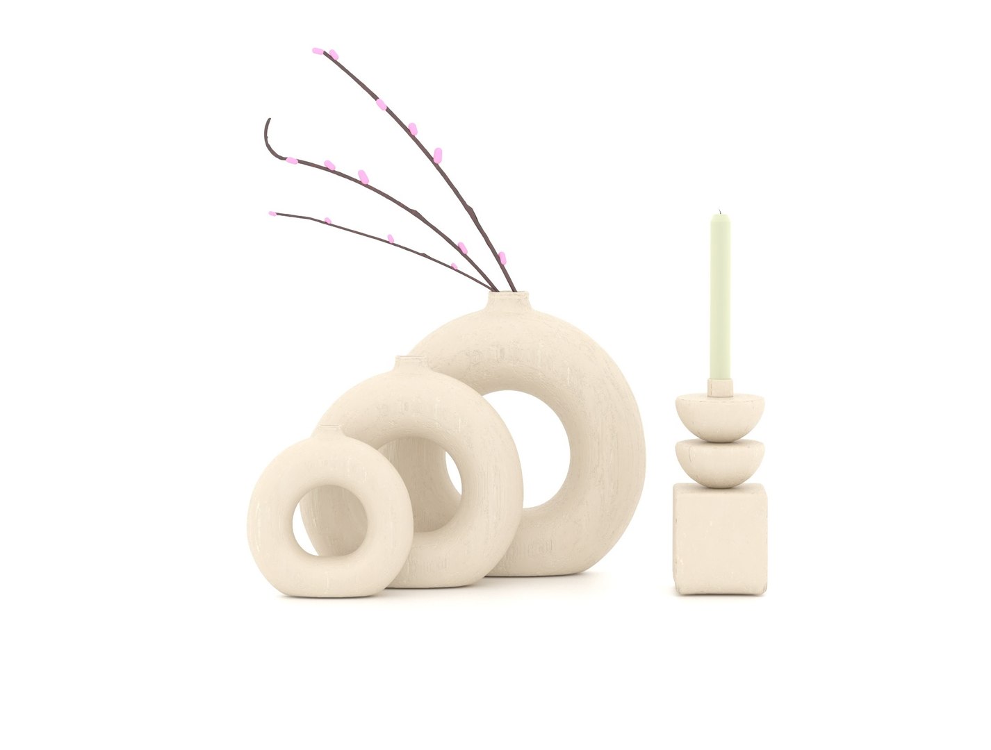 Decorative Set Vase And Candelabra 3D Model - TurboSquid 2347769