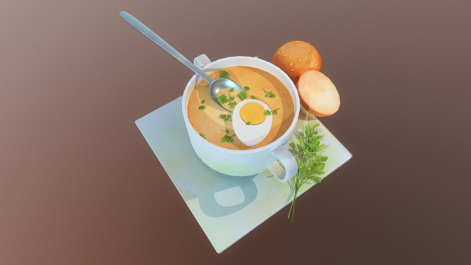3D Stylized Soup Bowl Model - TurboSquid 1502277