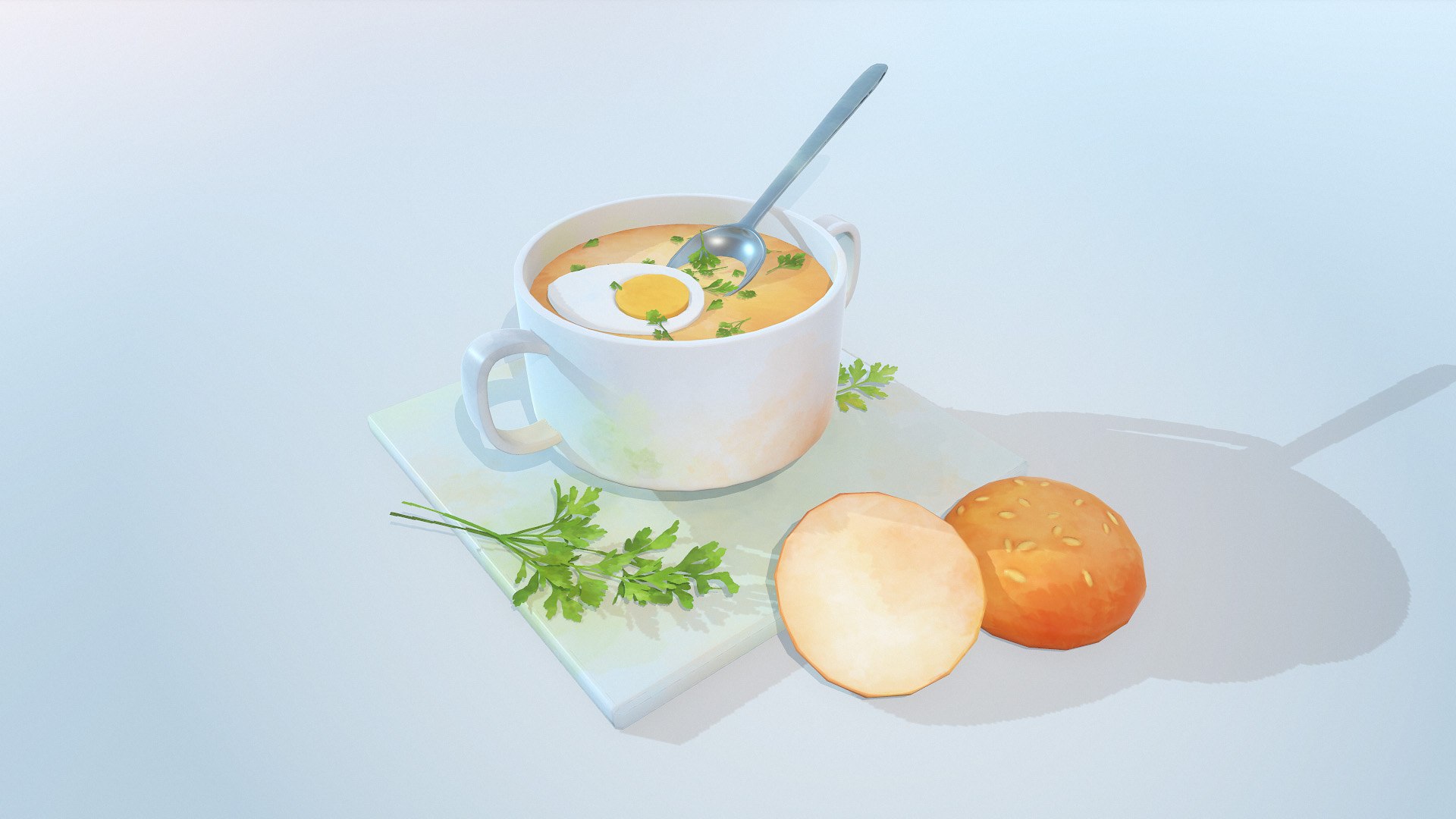 3D Stylized Soup Bowl Model - TurboSquid 1502277