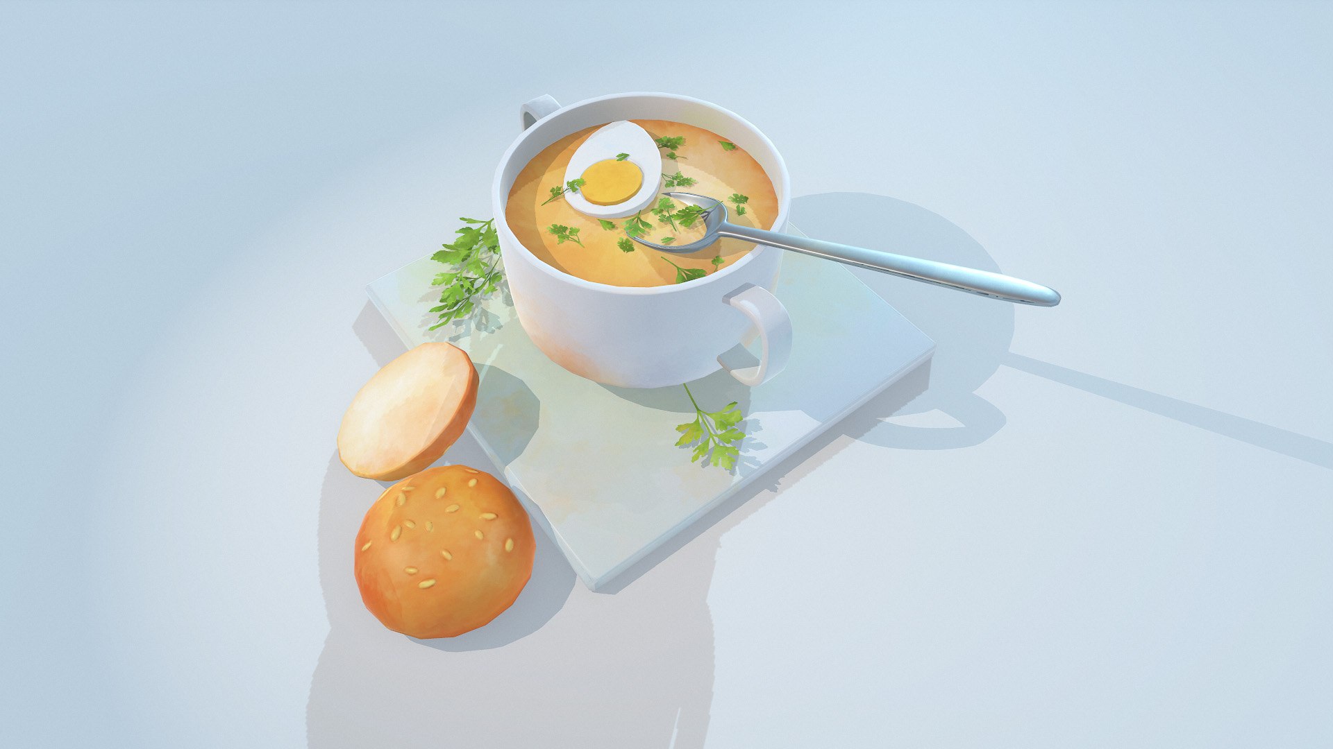 3D Stylized Soup Bowl Model - TurboSquid 1502277