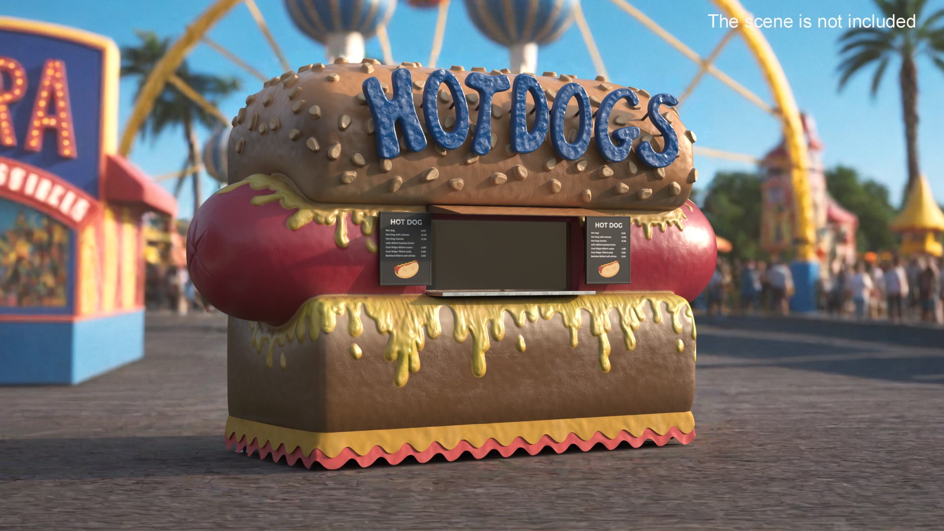 Cartoon Style Snack Kiosk Simplified 3D Model - TurboSquid 2423113
