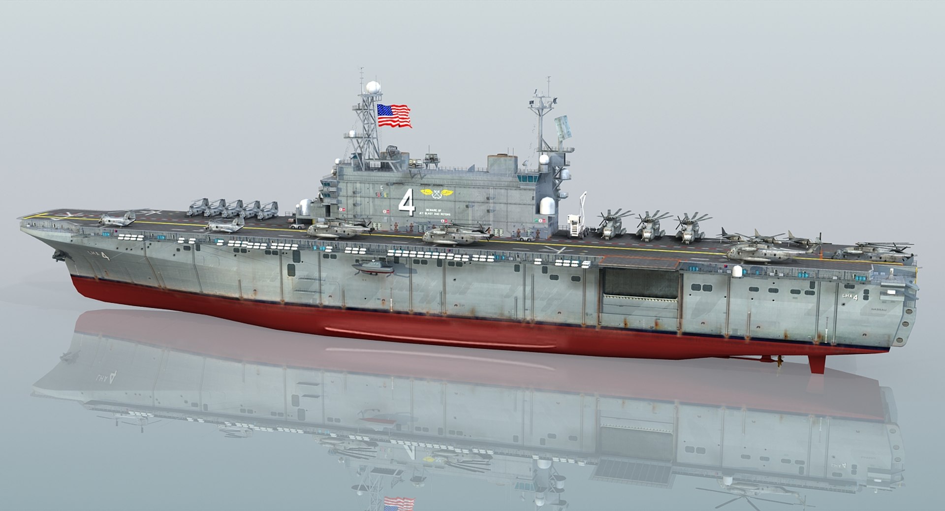 3d Model Of Uss Nassau Lha-4