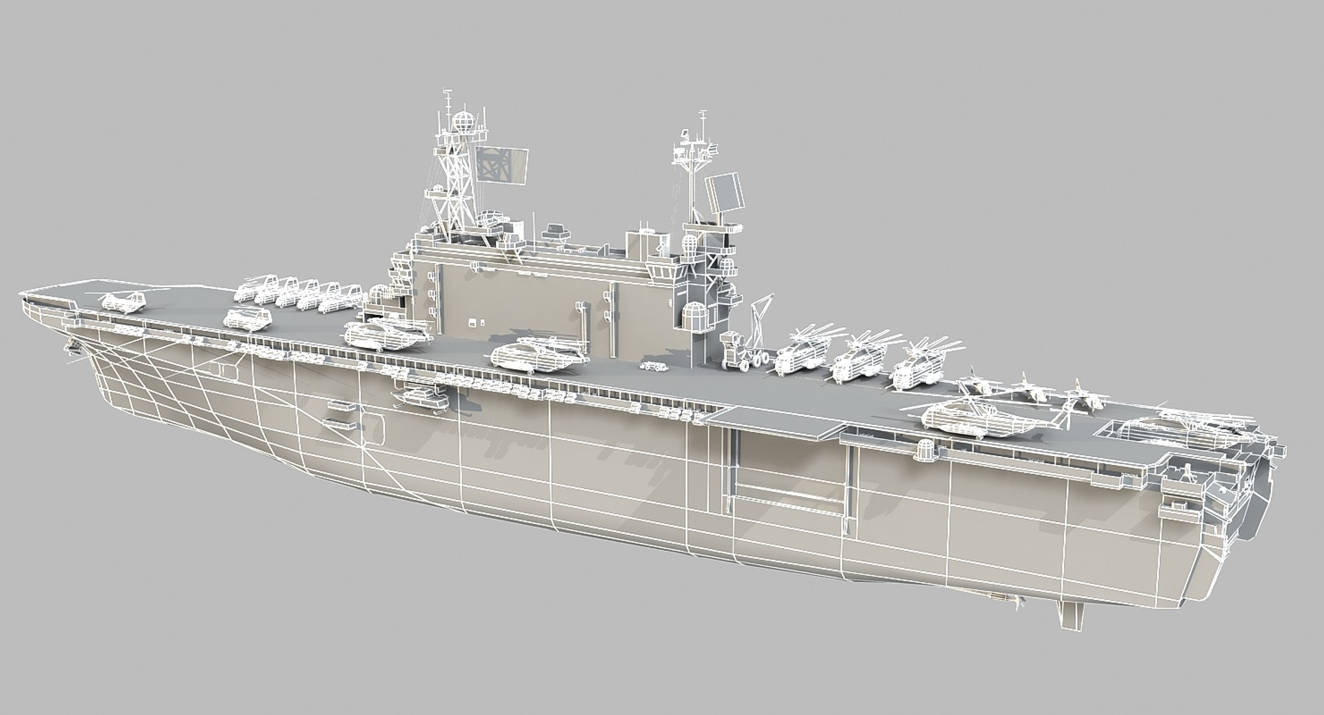 3d Model Of Uss Nassau Lha-4