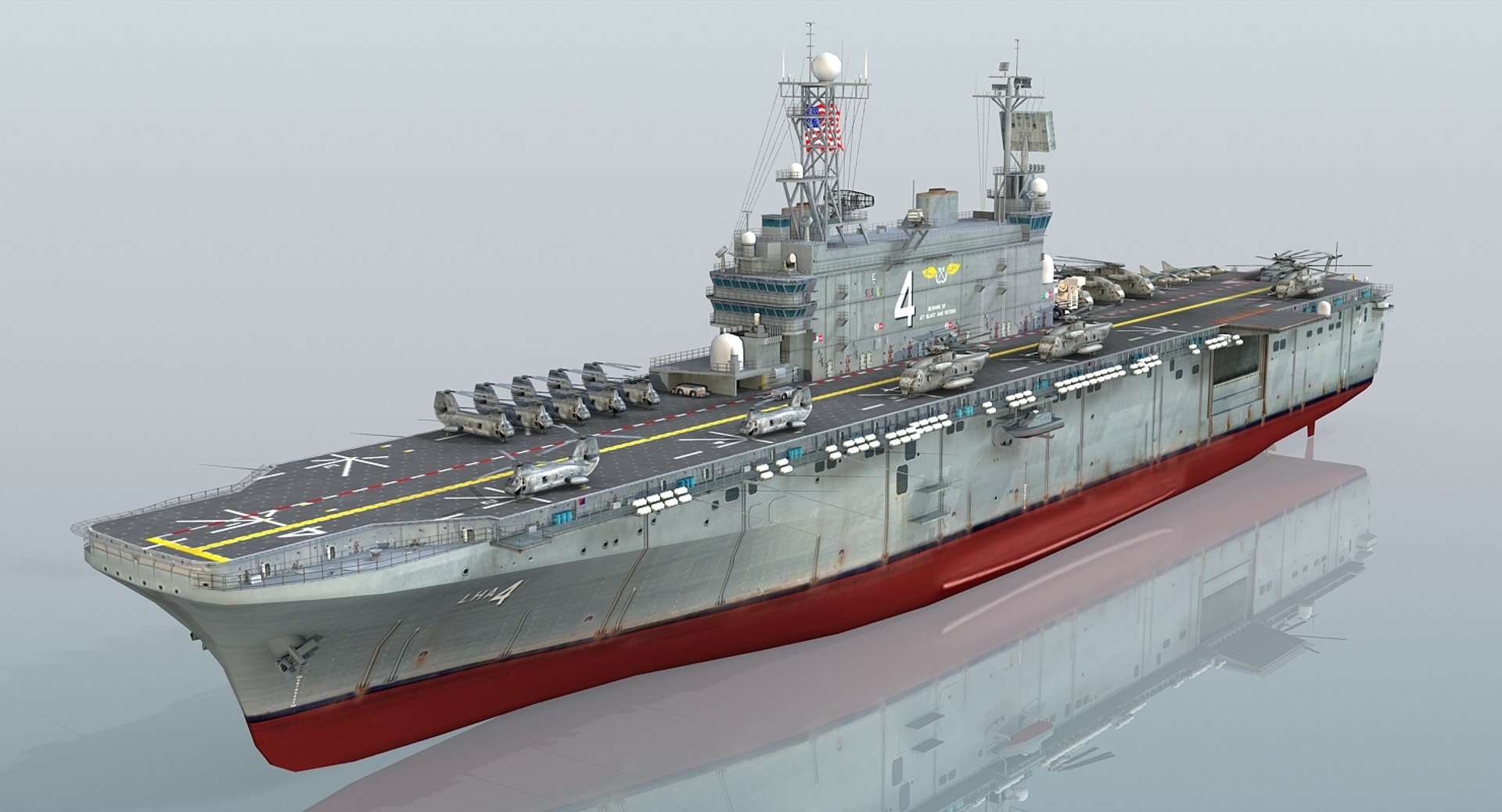3d Model Of Uss Nassau Lha-4