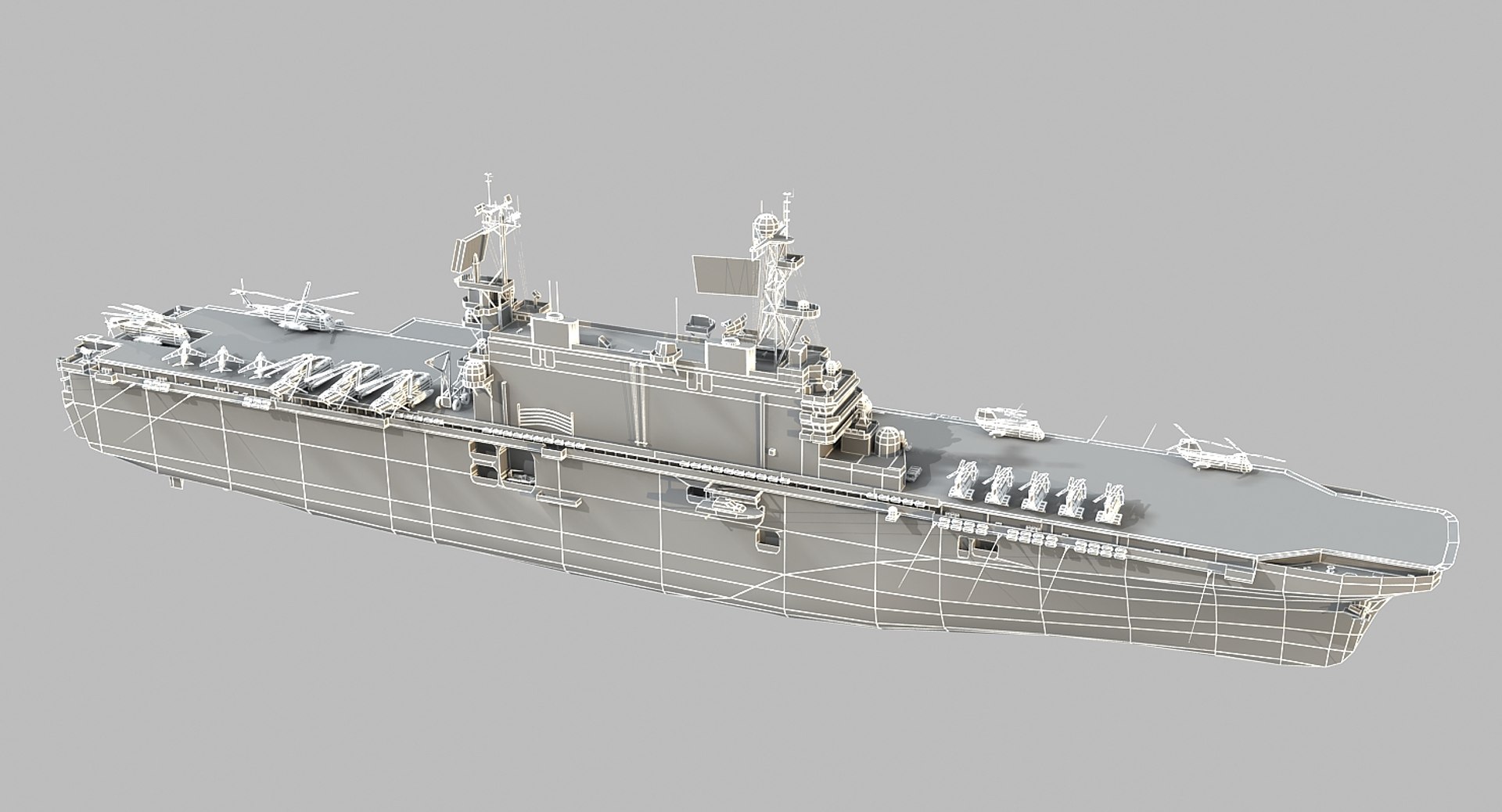 3d Model Of Uss Nassau Lha-4