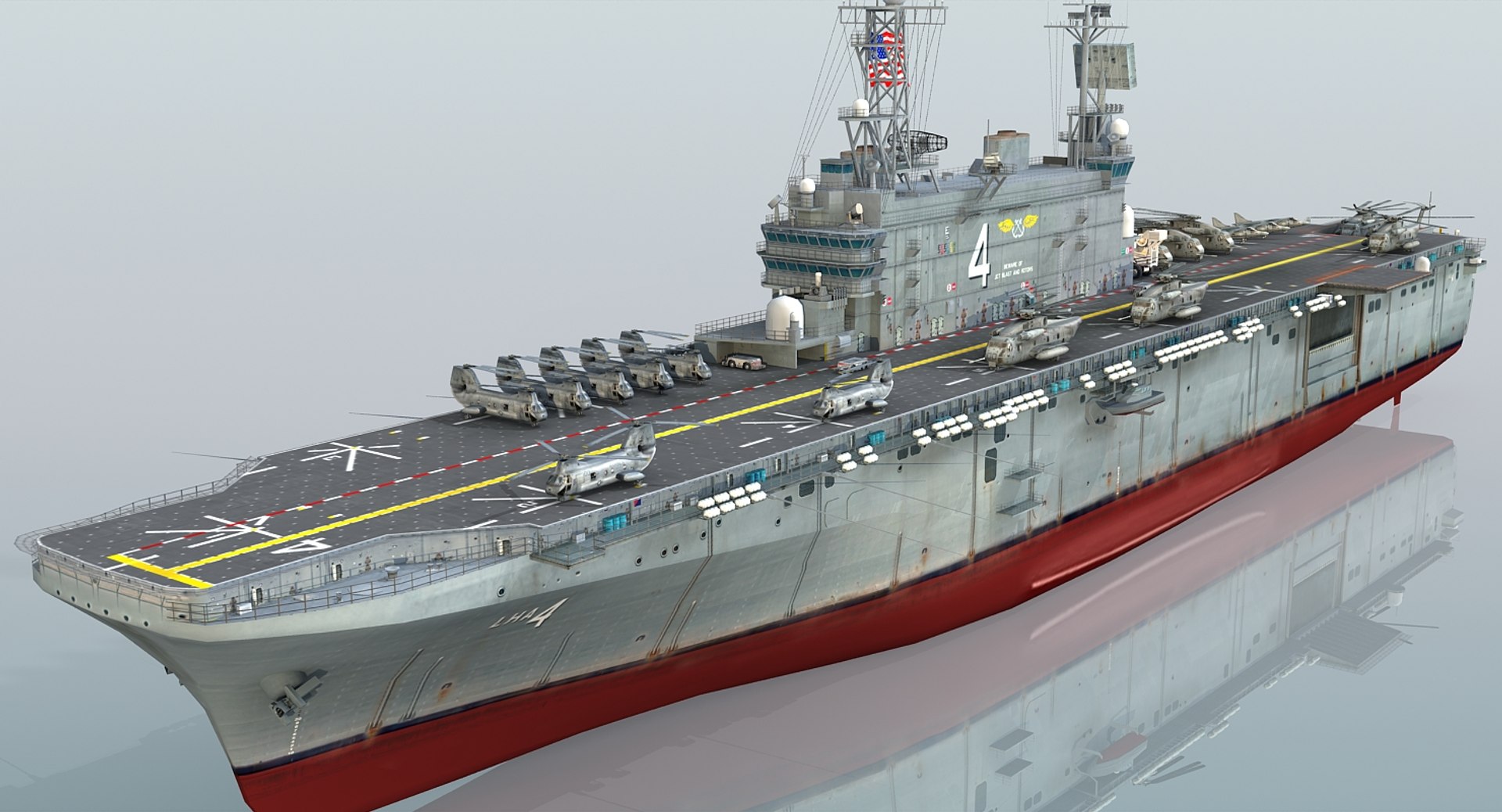 3d Model Of Uss Nassau Lha-4