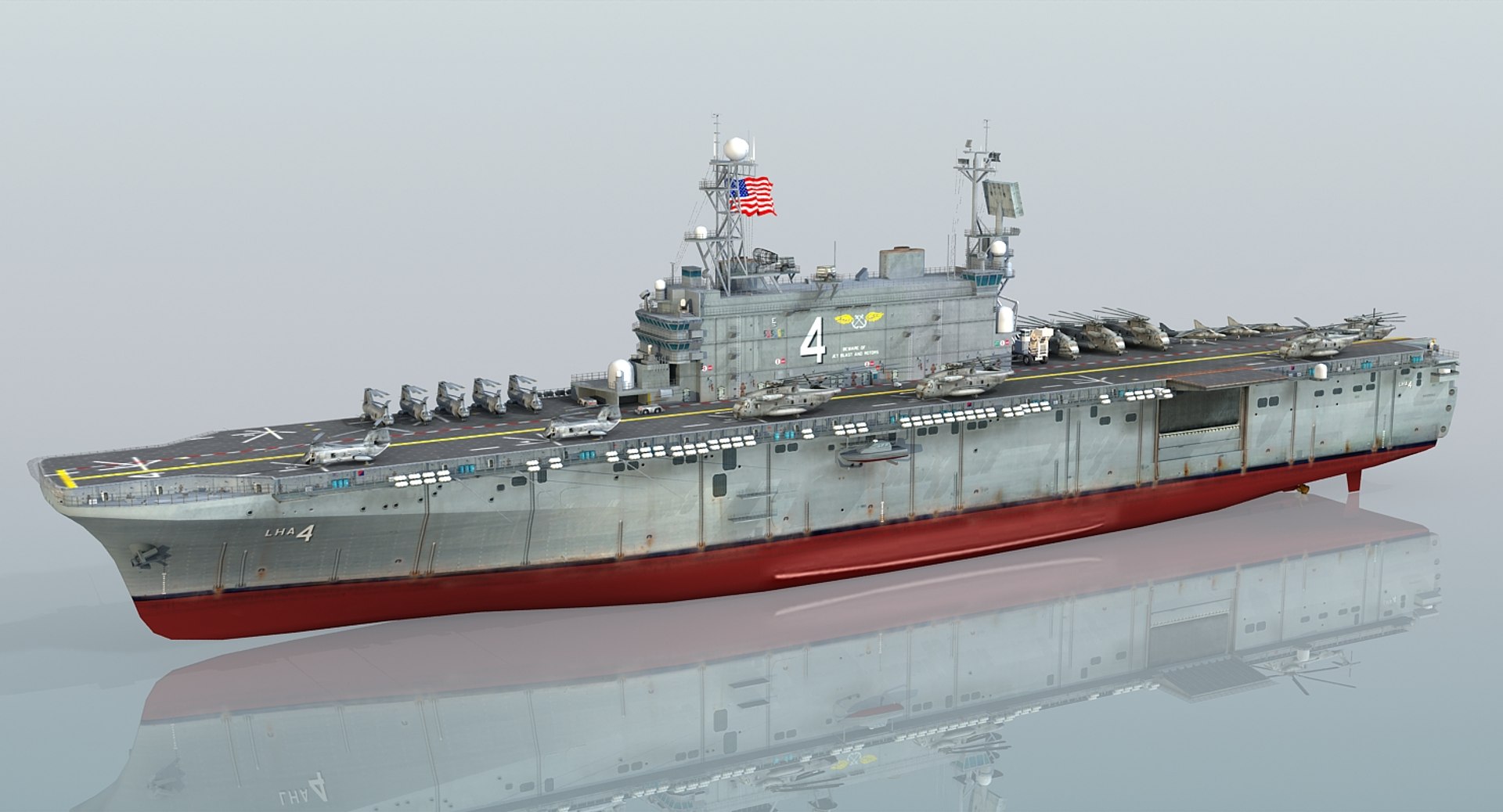 3d Model Of Uss Nassau Lha-4