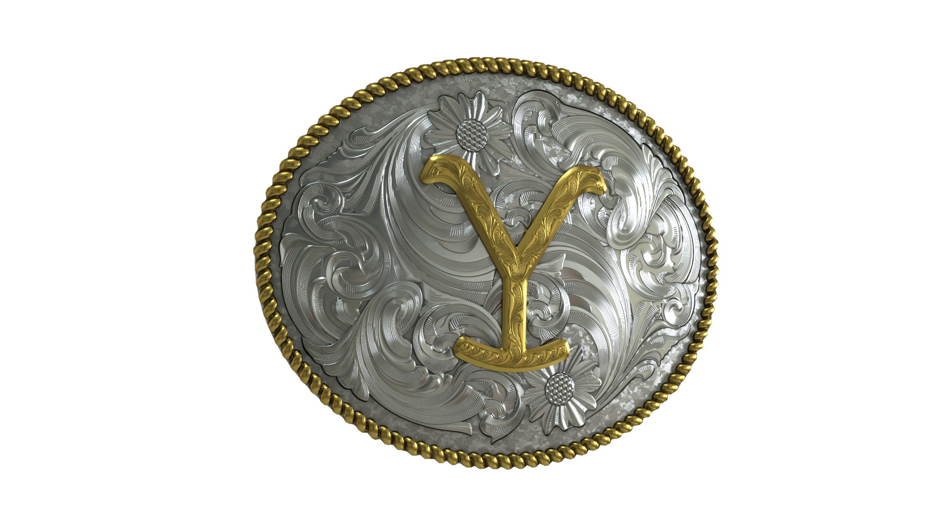 3D Yellowstone Dutton Ranch Belt Buckle Model - TurboSquid 2308897