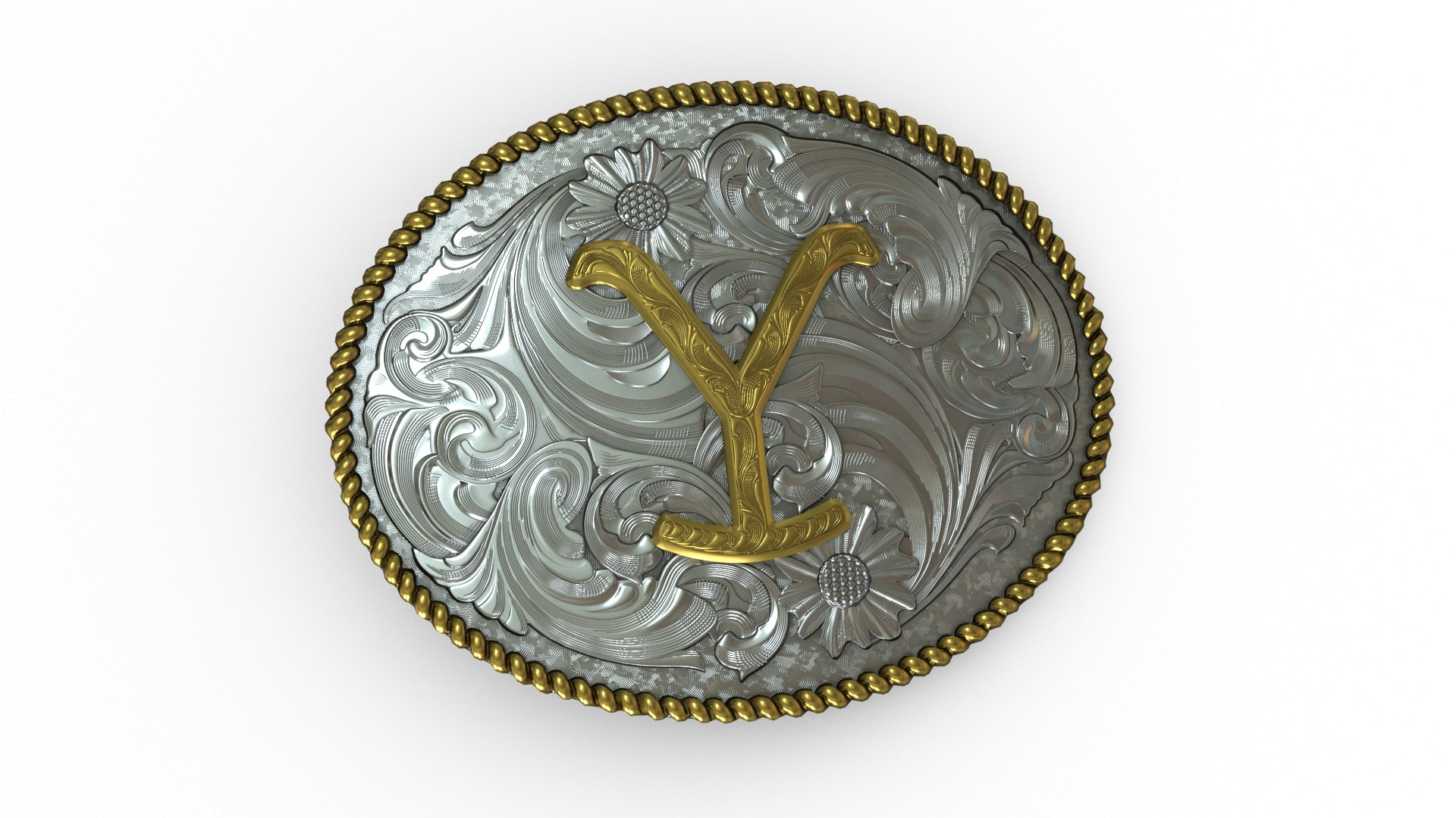 3D Yellowstone Dutton Ranch Belt Buckle Model - TurboSquid 2308897