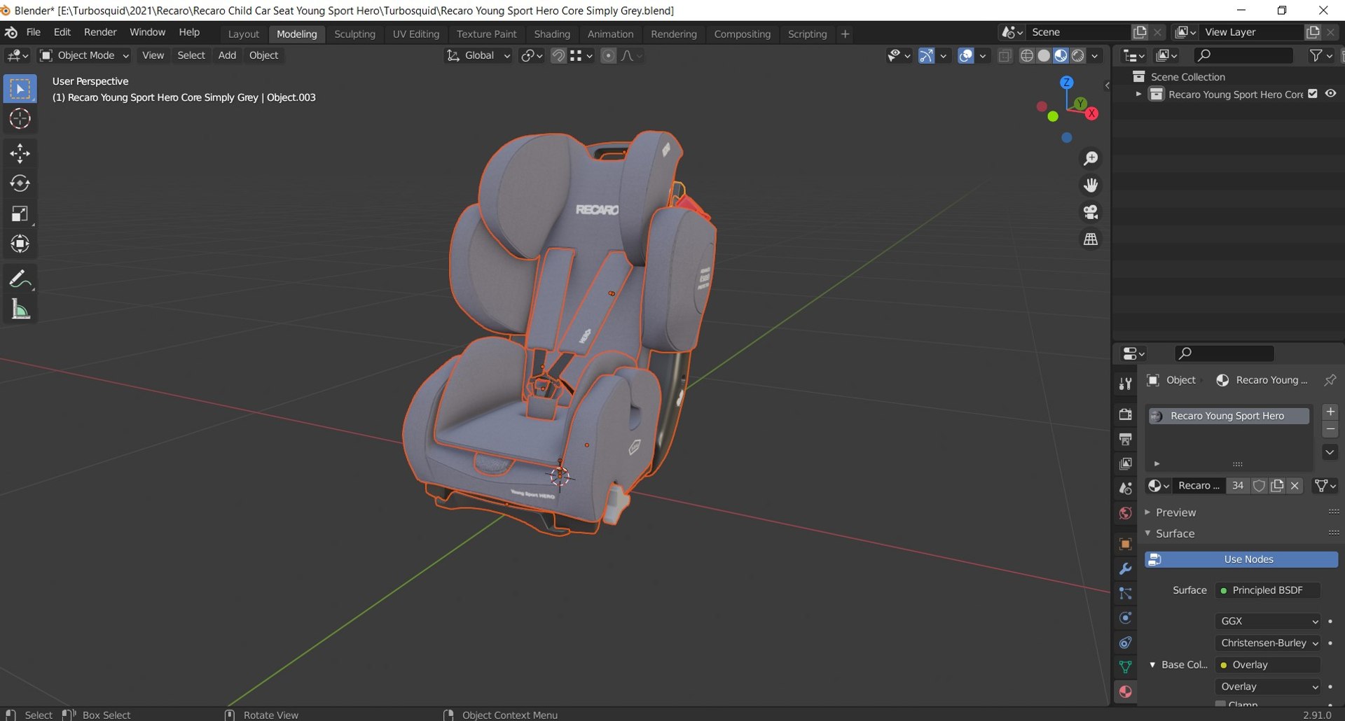 Recaro Young Sport Hero Children Car Seat Core Simply Grey Model ...