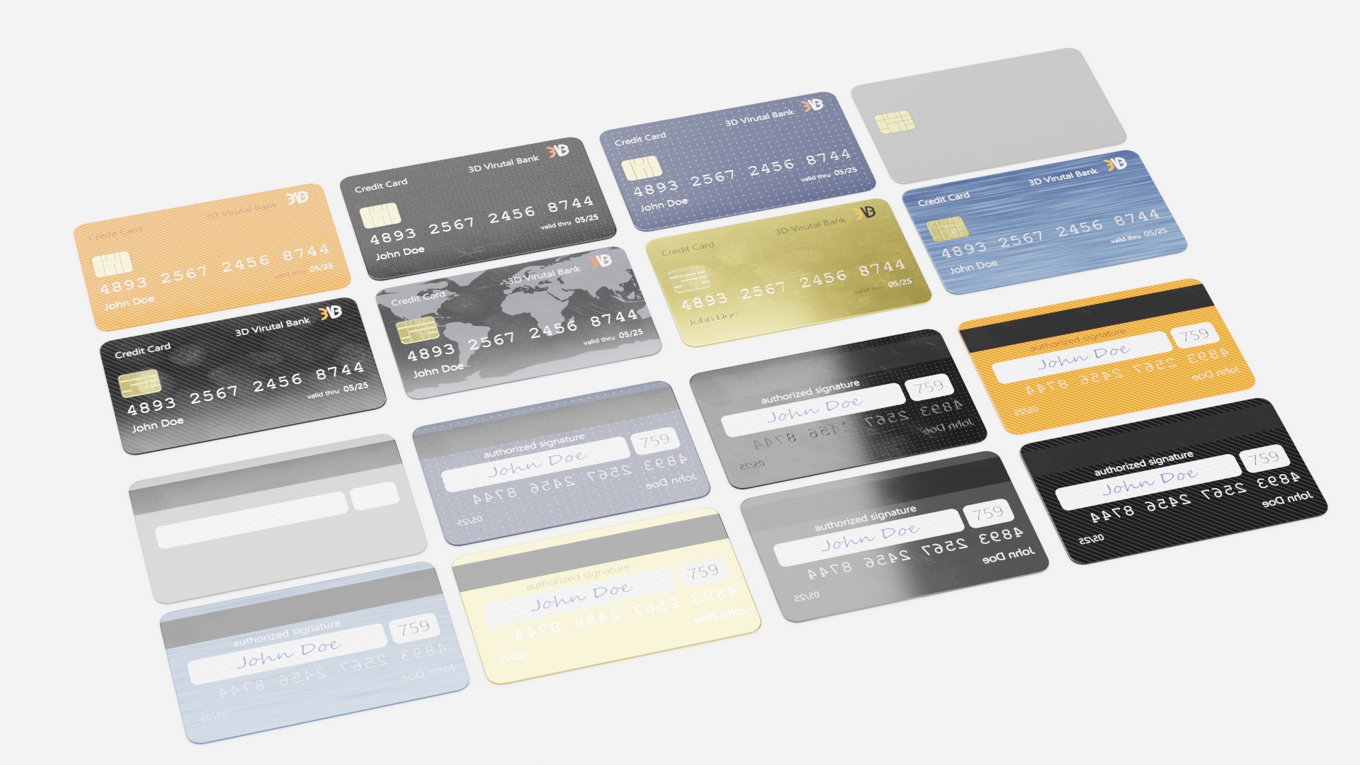 Credit Cards 3D Model - TurboSquid 1572020