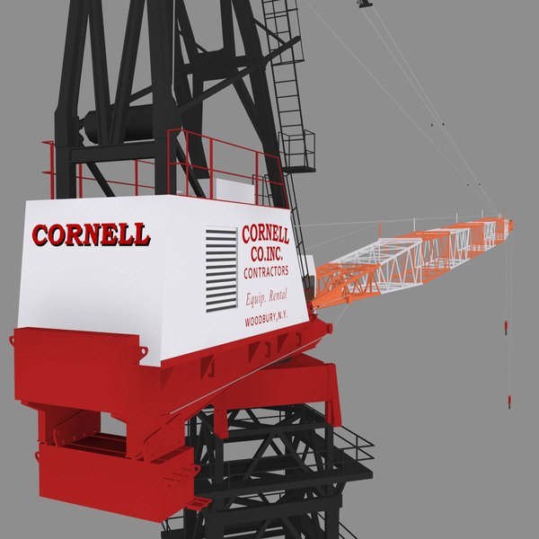 link-belt luffer crane rigged 3d model