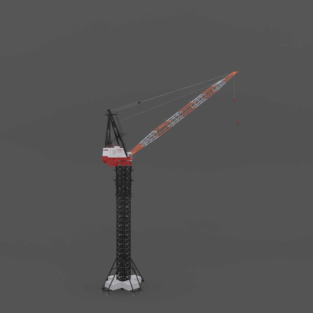 Link-belt Luffer Crane Rigged 3d Model