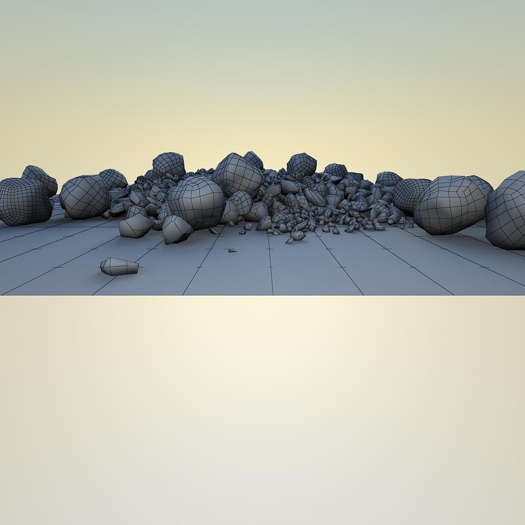 3d Model Rocks Debris 1