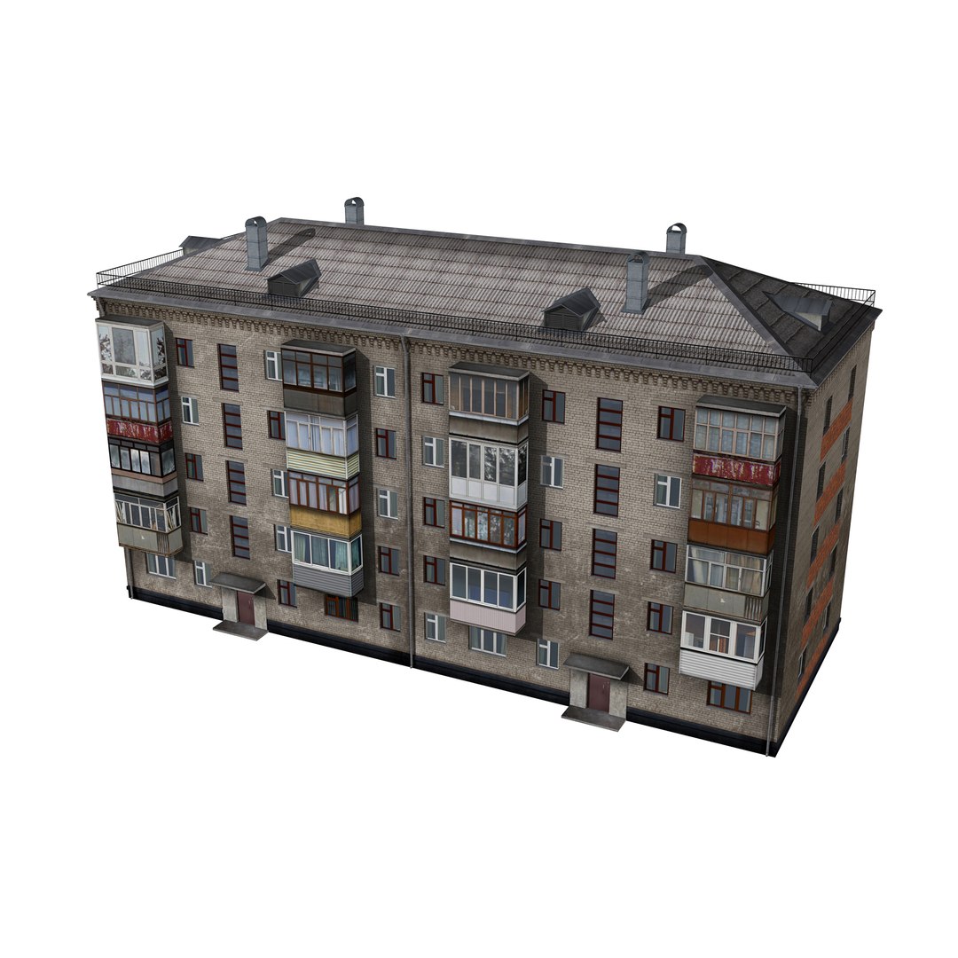 Brick Residential Building 3D Model - TurboSquid 1553674