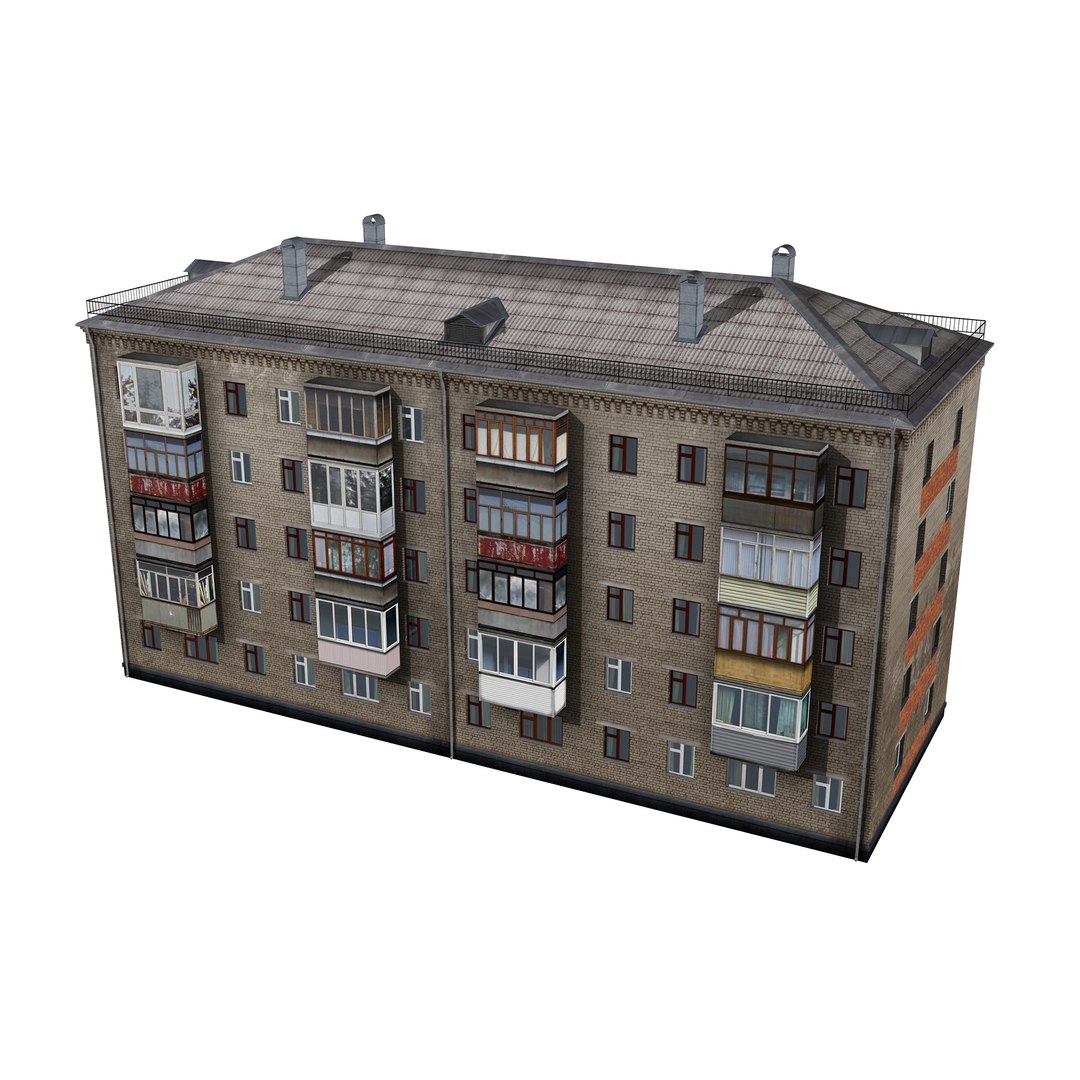 Brick Residential Building 3D Model - TurboSquid 1553674