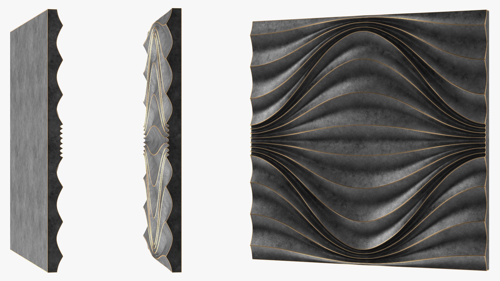 3D Wall Panel Circular Wave Metal 3D Model - TurboSquid 1907953