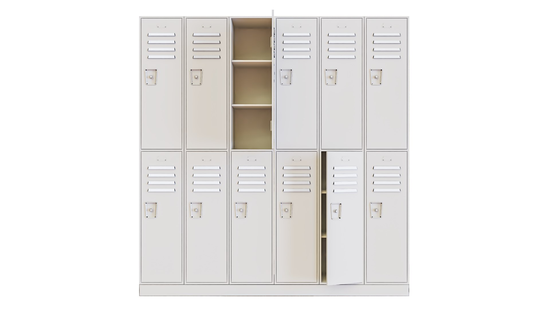 3D Commercial Lockers Row Interior Model - TurboSquid 1636019