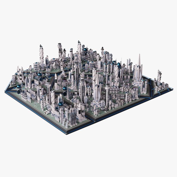 modelo 3d 35 Futuristic LowPoly Buildings VOL.9 - TurboSquid 1988094