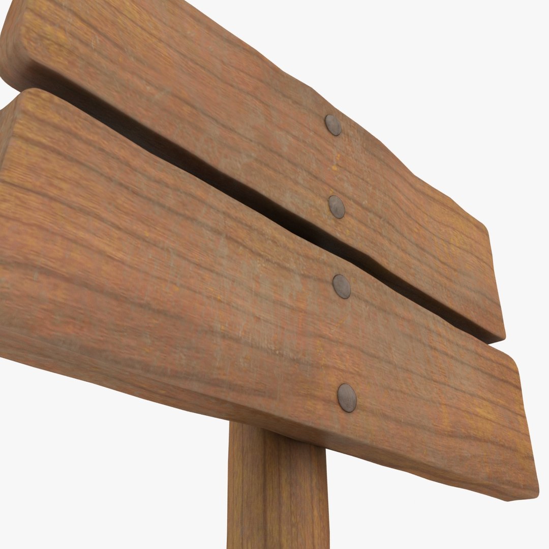realistic wooden signboard 01 3d max